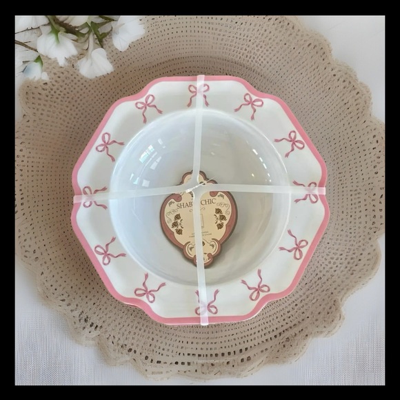 Shabby Chic | Dining | Nwt Shabby Chic Pink Bow Coquette Melamine Bowls ...